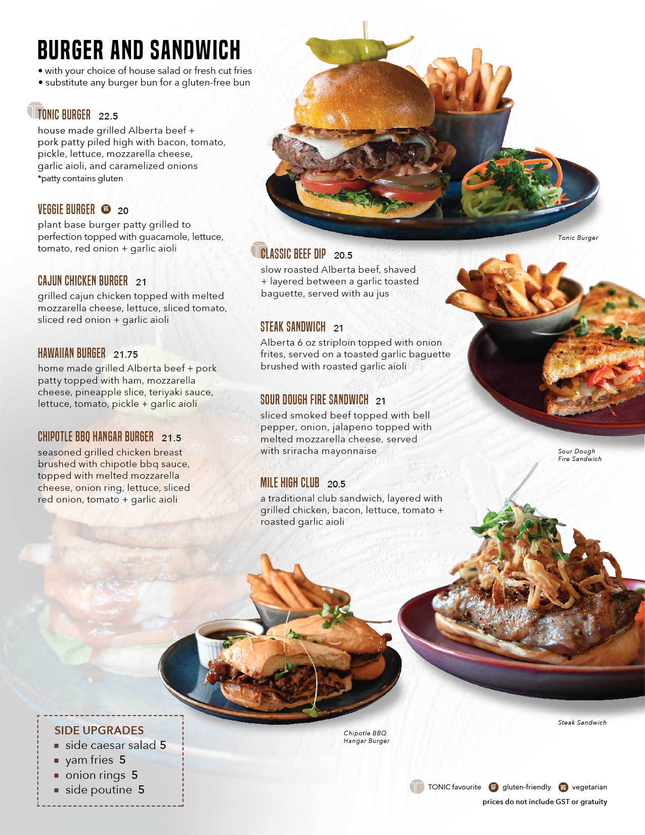 CURRENT MENU | Tonic Kitchen+Bar